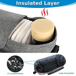 Accmor Universal Stroller Organizer with Insulated Cup Holder, Stroller Caddy Bag Accessories, Stroller Cup Holder Organizer for Uppababy Baby Jogger Britax Stroller, Grey