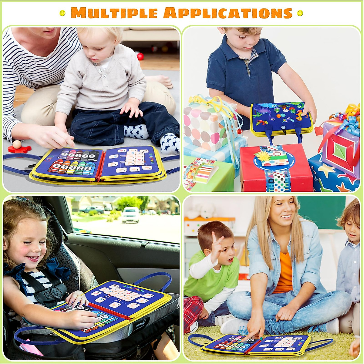 LANNEY Toddler Busy Board Montessori Toys for 1 2 3 4 Year Old, Busy Book for Toddlers Sensory Board Educational Activities Learning Fine Motor Skills, Travel Toys Boys and Girls Gifts