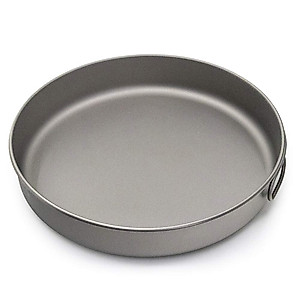 Doorslay Ultralight Titanium Frypan Titanium Pan with Folding Handle Outdoor Camping Hiking Picnic Cooking Frying Pan Skillet Griddle Tableware Cookware