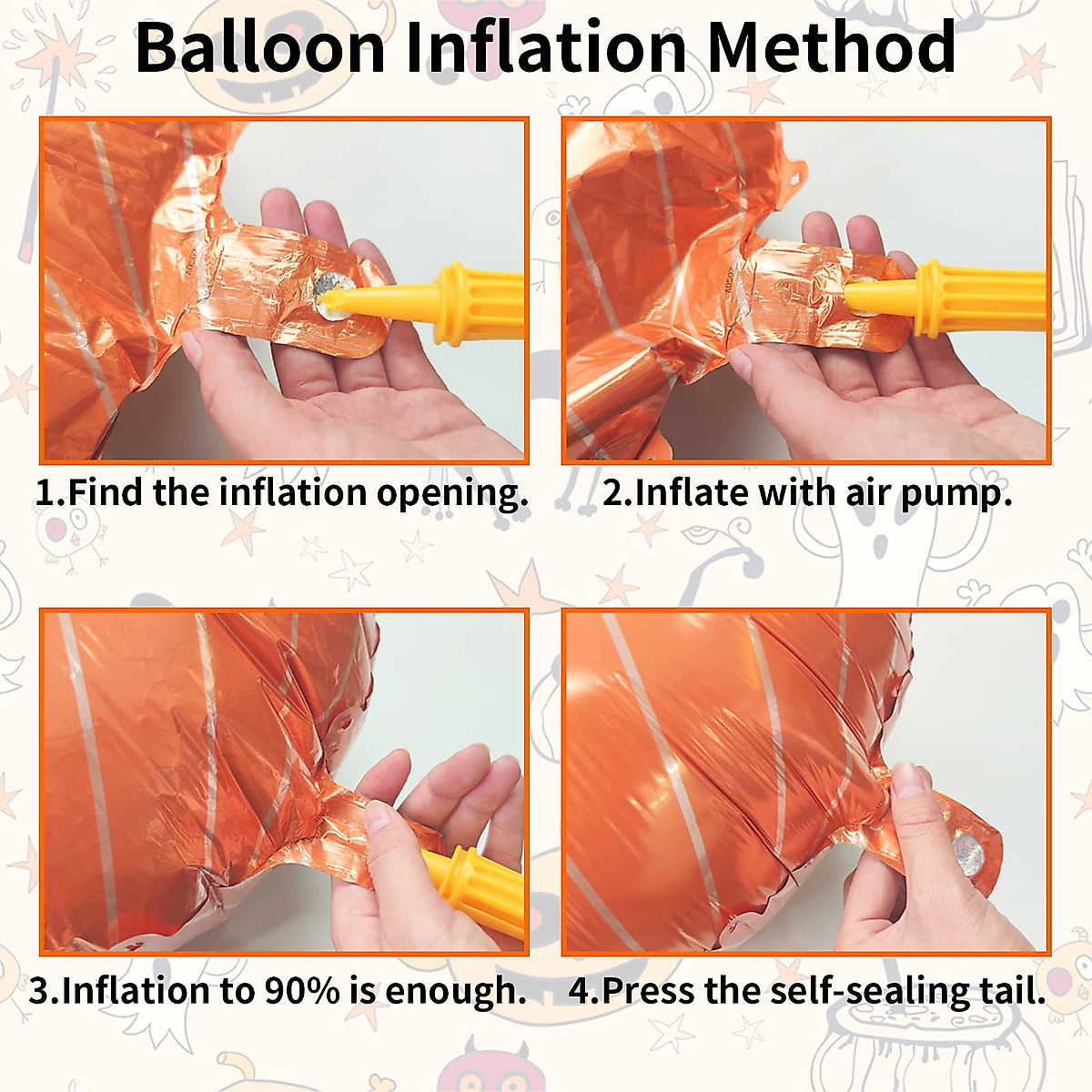 Halloween Foil Balloons 8pcs Large Size Mylar Foil Balloon Set Cute Round Pumpkin Black Cat Spider Web Witch Ghost for Halloween Party Favor Decoration, Home Decor Supplies