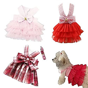 Clopon Dog Dress for Puppy Cute Doggie Pet Large Dogs Clothes Apparel Tutu Dresses Harness XL