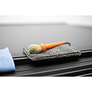 Detail Factory - Natural Boar's Hair Detailing Brush Combo Kit - Heavy Cleaning Action for Small Spaces, Engine Bays, Exterior Detailing, One Long Handle + One Short Handle, Orange (2-Pack)