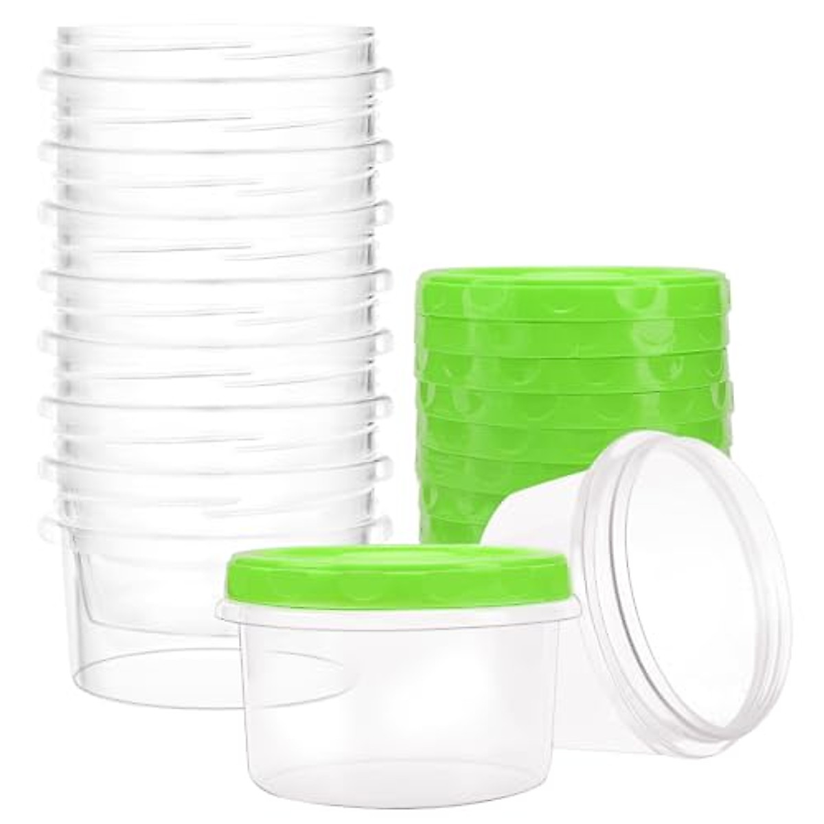 NAICHA Soup Containers with Lids 16 Oz 10 Pack green Soup Storage Containers with Screw Lid Reusable BPA Free Deli Food Storage Containers with Leak Proof for Microwave, Dishwasher, Freezer Safe