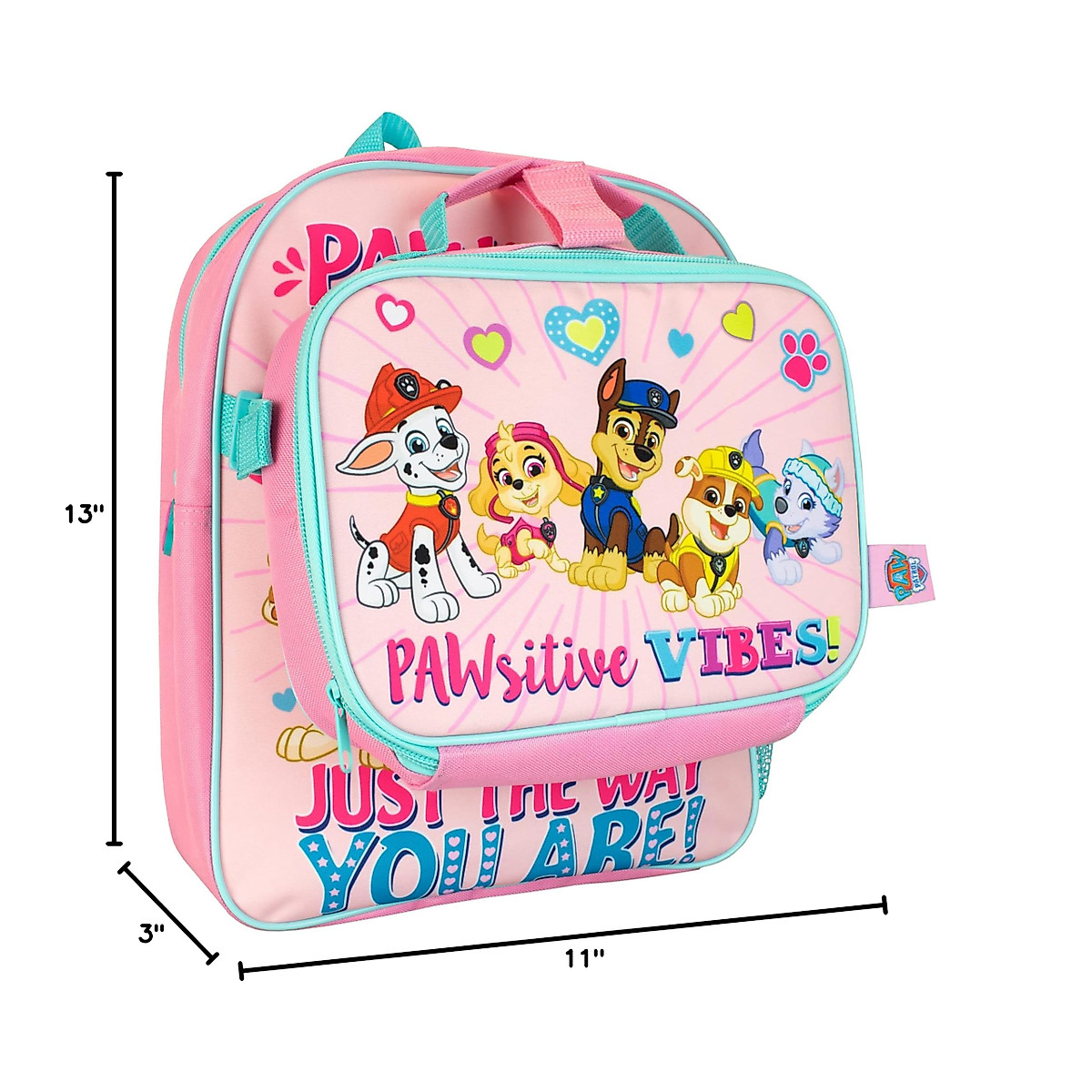 Paw Patrol Kids Backpack and Lunchbag Pink