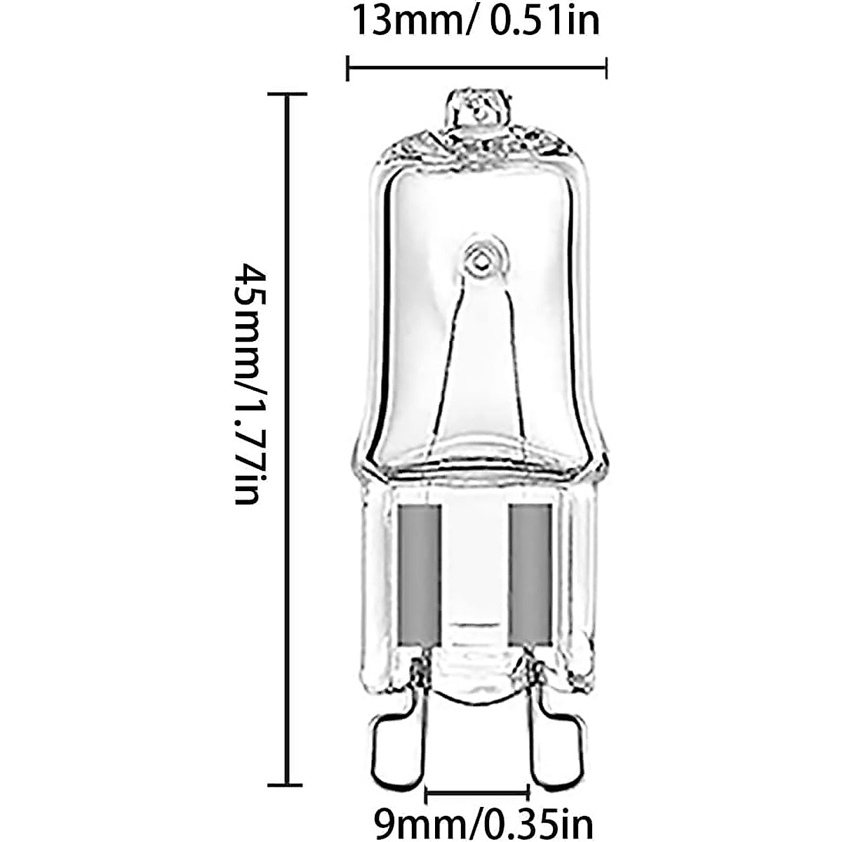 G9 Halogen Light Bulb 100W 120V T4 JD Type - Warm White Dimmable 2-Pin Base for Chandeliers Pendants Microwave Ovens Bathroom Lighting and More - Feit Electric Compatible Xenon Enhanced (10 Pack)