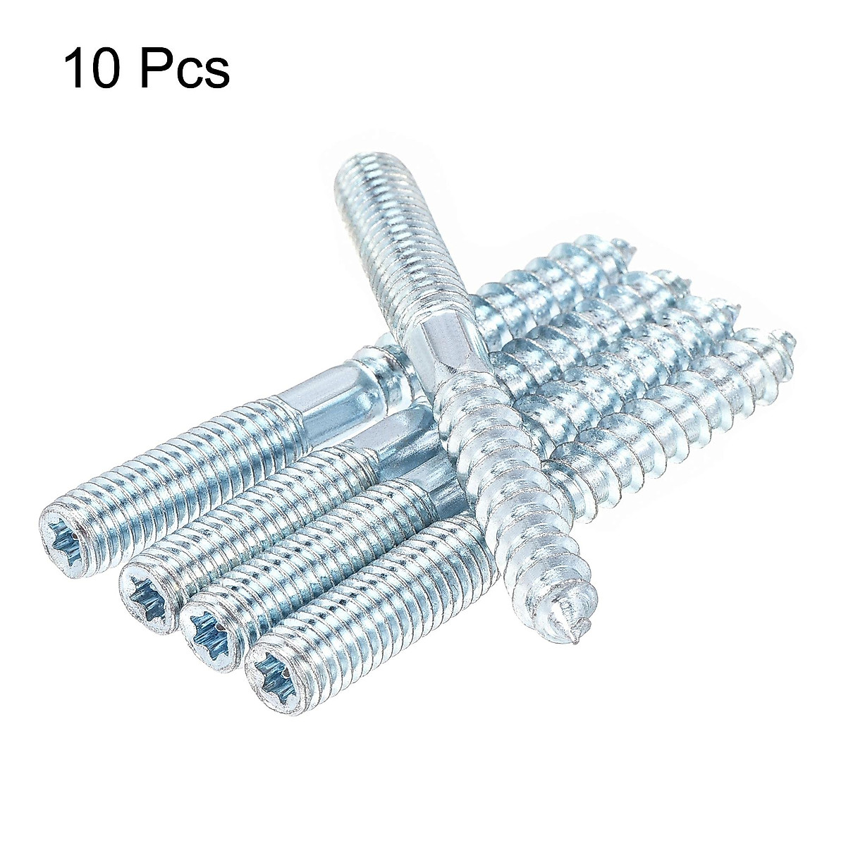 uxcell M8x25mm Hanger Bolts Double Head Dowel Screw for Wood Furniture 10pcs