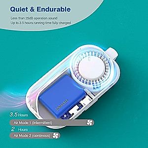 renemos Face Mask Fan Clip on - Electric Cooling Fan for Mask Wearable, Updated Larger Air Velocity with Soft Silicone Coating, Portable and Rechargeable