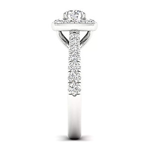 Aihpos Halo Engagement Rings for Women 1-1/3 Carat(ctw) Moissanite Rings 925 Sterling Silver 10K 14K 18K Gold Wedding Anniversary Rings for Her with Text Engraving (925 Sterling Silver)