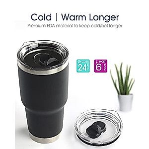 Magnetic Spill Proof Slider Lid, ALIENSX Replacement Tumbler Lids for Yeti Rambler, Ozark Trail, Old Style Rtic Coffee Tumbler (30 oz - 1 Pack)