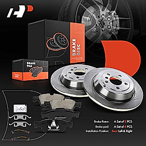 A-Premium 13 inch(330.3 mm) Rear Solid Disc Brake Rotors + Ceramic Pads Kit Compatible with Select Mercedes-Benz Models - W164 ML320/ML350/ML450/ML500, W251 R320/R350/R500, 6-PC Set