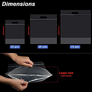 Clear Zipper Storage Bags Plastic Zipper Bags Transparent Zip Plastic Bags Expandable Bottom Bag with Carry Handle for Holding Clothes Food Craft (60 Pieces,12 x 12 Inch, 15 x 15 Inch, 17 x 17 Inch)