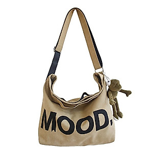 Canvas Messenger Vintage Bag Alt Emo Crossbody Bag Goth Punk Shoulder Satchels Harajuku Grunge Handbag (Camel)