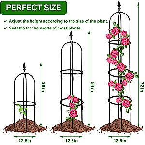Obelisk Garden Trellis for Climbing Plants, 6 ft Adjustable Heavy Duty Rustproof Thicken Metal Plant Support, Tower Trellis for Climbing Plants Outdoor Indoor Potted Vines, Rose, Flowers(4.16 lbs)