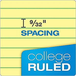 TOPS 63383 Double Docket Writing Pad, 8 1/2 x 11 3/4, Canary, 100 Sheets