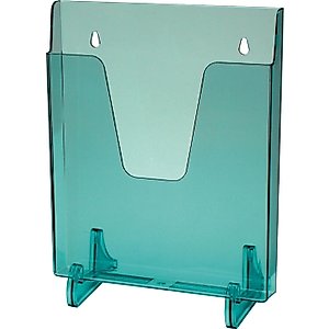 Acrimet Pocket File Holder Vertical Design Brochure Display (for Wall Mount or Countertop Use) (Removable Supports Included) (Letter Size) (Clear Green Color)