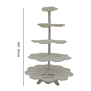 5 Tier Cupcake Stand Holds 27 Cupcakes Holder Round Dessert Tower Tree Display for Wedding Birthday Tea Party Home Plastic White