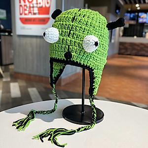 JOYEAR Devil Hat,Crochet Funny Hat,Silly Hats,Cute Cartoon Winter Warm Hat，Suitable for Children and Adults Green