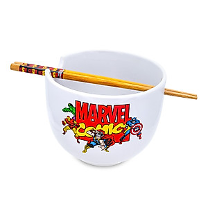 Marvel Comics The Avengers 20-Ounce Ramen Bowl and Chopstick Set