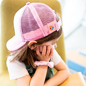 JP DOoDLES Heart Hat Kids Trucker Hat. Baseball Mesh Back Cap fits Baby, Toddler and Youth (Light Pink, Mini 12-24 MOS)