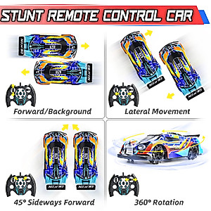 joyee＆elephant RC Drift Car, 1:14 Remote Control Car, 4WD Drift RC Cars for Kids, 2.4Ghz High Speed RC Vehicle with LED Lights Music, Hobby Sport Racing Toy Cars Gifts for Boys Girls