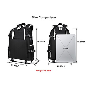 Gengx Large Capacity Travel Knapsack-The Walking Dead Bagpack with USB Charging Port Casual Book Bag for Student