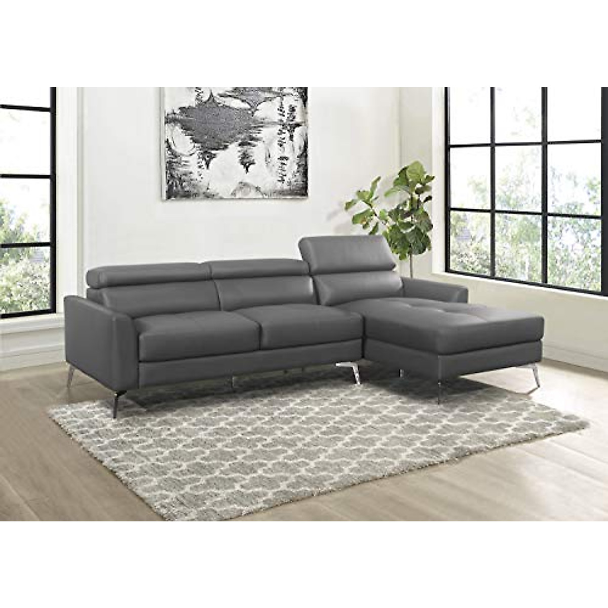 Lexicon Riggi Sectional Sofa Chaise, Gray