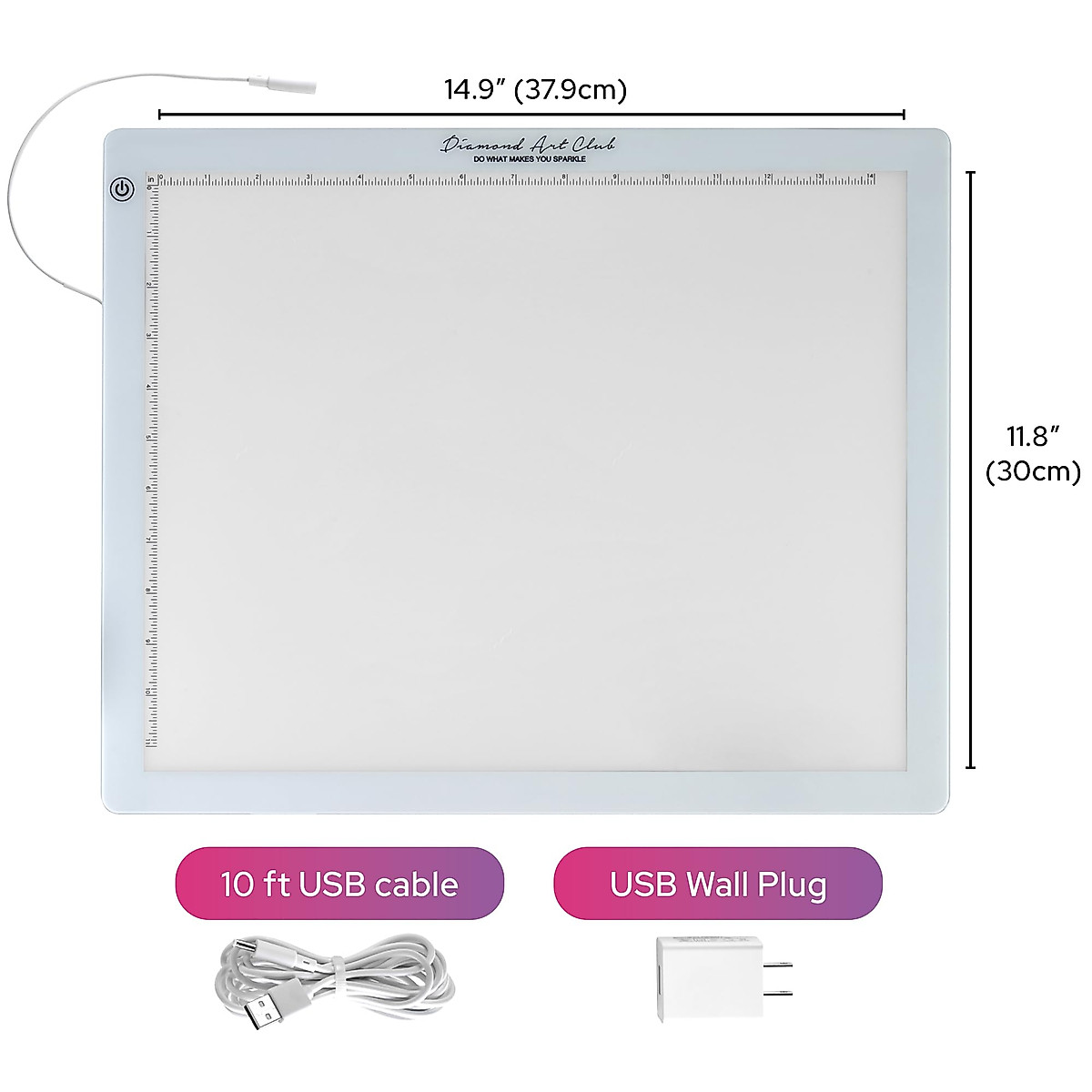 Diamond Art Club Light Pad, USB LED Light Board for Diamond Painting and DIY Crafting, 5D Diamond Art Tools and Accessories, 16.6" x 13.5"