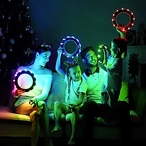 TOSY Flying Ring - 12 LEDs, Super Bright, Soft, Auto Light Up, Safe, Waterproof, Lightweight Frisbee, Cool Birthday, Camping, Easter Basket Stuffers & Outdoor/Indoor Gift Toy for Boys/Girls/Kids
