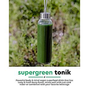 SUPERGREEN TONIK 100% Natural Greens Superfood Powder – Daily Supplement with 38 Superfoods, Vitamins and Minerals – Supports Energy, Stress, Sleep, Immunity – 30 Days 378 Grams Berry Flavor (1 Tub)