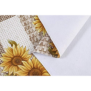 LIBERECOO Vinyl Tablecloth Flannel Backed Stain-Resistant PVC Table Cloth Waterproof Oil-Proof Wipeable Indoor/Outdoor Picnic, BBQ and Dining Table Cover(60 x 84 Inch, Sunflower)