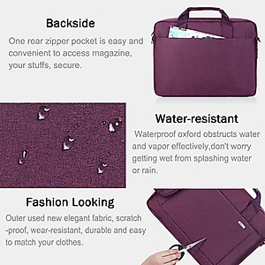 Voova Laptop Bag Case 16 15.6 15 Inch Laptop Briefcase,Expandable Computer Shoulder Messenger Bag Waterproof Carrying Case with Tablet Sleeve for Men Women,Business Office Travel College School,Purple