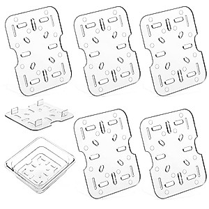 Zubebe 6 Pcs Plastic Drain Shelf for Size Food Pan Clear Plastic Grate Acrylic Food Drain Trays for Kitchen Restaurant Hotel (1/6)