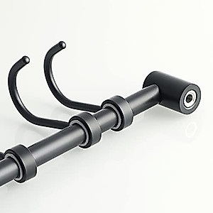 Alise 22 Inch Towel Bar Towel Rail Holder with 5 Adjustable Hooks Coat Rack Kitchen Tool and Utensil Rack for Bathroom Kitchen Wall Mount,SUS 304 Stainless Steel Matte Black