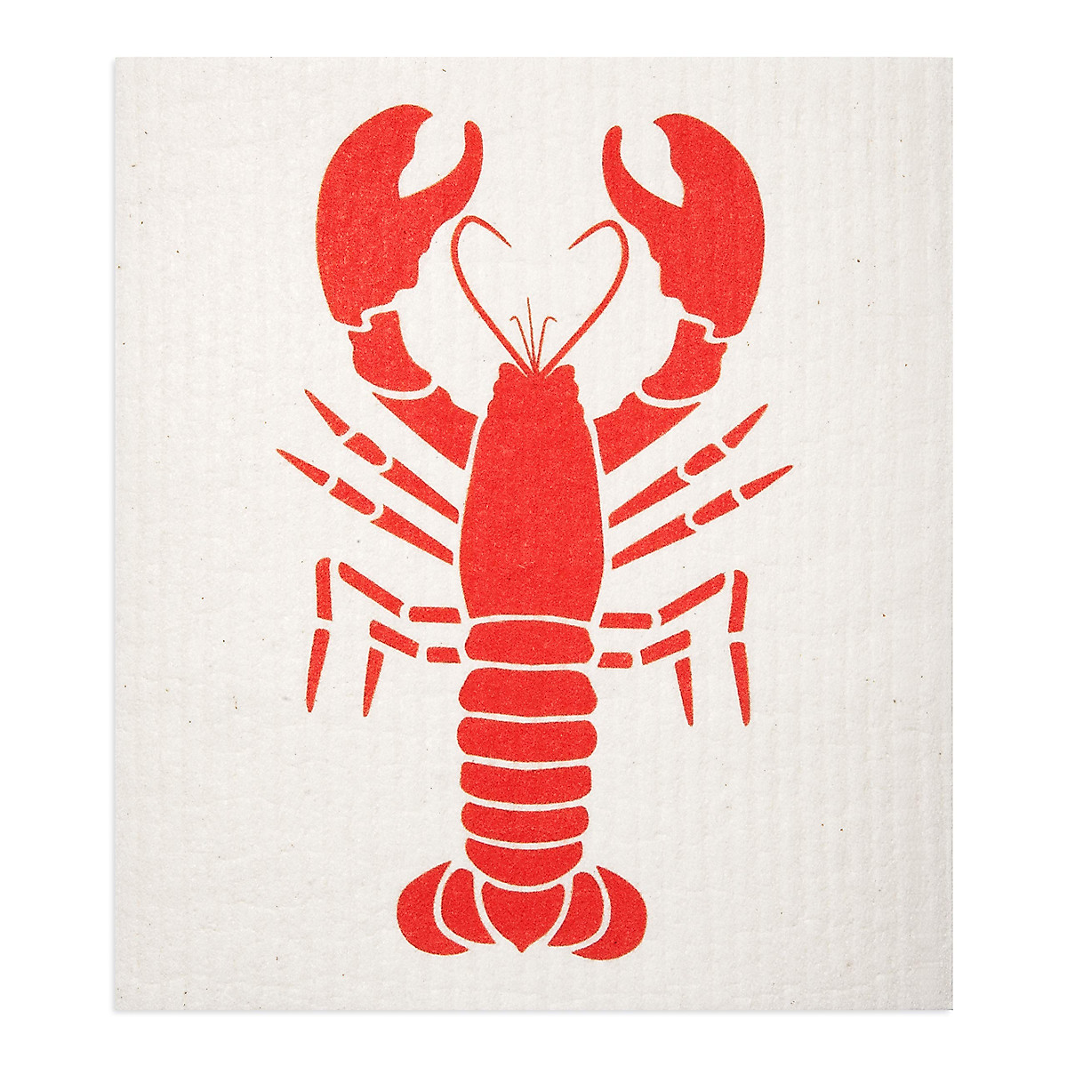 GMIcréatifs Swedish Dishcloths 2 Pack Red Lobster Print Reusable Sponges Kitchen Cleaning Cloth Dish Scrubber, Machine Washable, Each Cloth Measures 7.87”x6.88 inches.