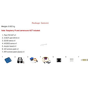 2-DOF Pan-Tilt HAT Onboard PCA9685 PWM Chip TSL25911FN Light Sensor Control Camera Movement Sense Light Intensity Via I2C Interface for Raspberry Pi 4 3 2 Model B+ B Zero W WH Jetson Nano @XYGStudy