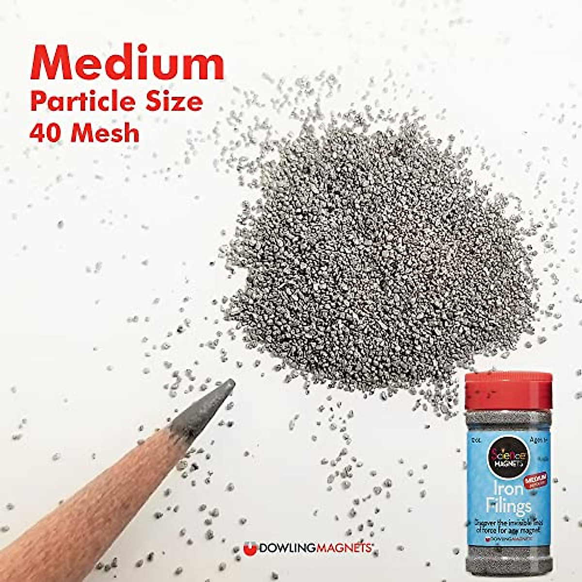 Dowling Magnets Iron Filings Variety Pack, 3 Jars (fine, Medium, coarse), 12 Ounces Each (731050)