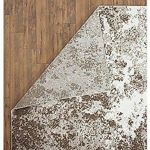LUXE WEAVERS 6097 Abstract Marble Modern Area Rug, Brown/Size 5 x 7