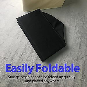 Wardrobe Clothes Organizer for Folded Clothes, Upgrade Closet Organizers With 7 Grids Clothes Folding Storage with Handle Cotton Fabric Closet Storage 2PC (Gray and Beige Cotton Material) (oxford fabric)