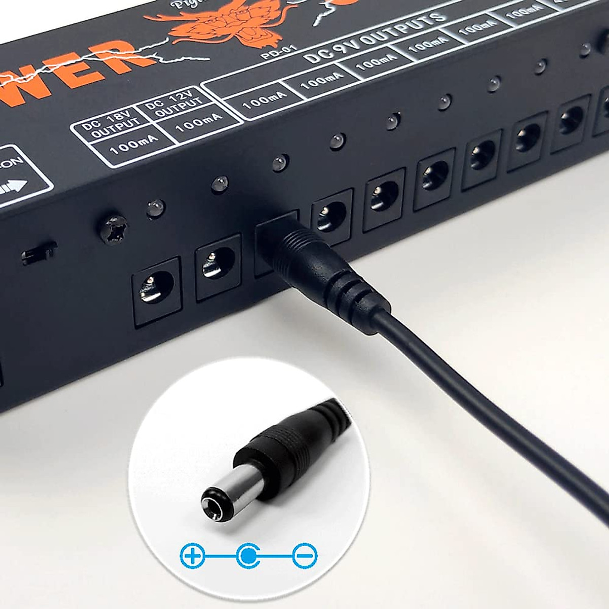 Godtone 4 Pack Guitar Effect Pedal DC Cable 5.5mm x 2.1mm Power Lead Cord, 60CM Male to Male (4 Power Cable)