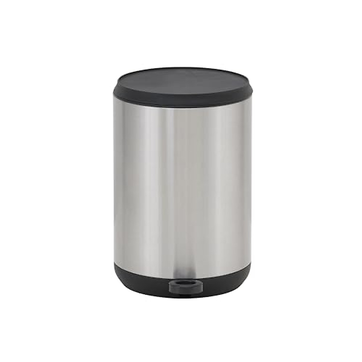 Design Trend 5 Liter Small Round Stainless Steel Step Trash Can with Soft Close Lid 1.3 Gallon, Silver