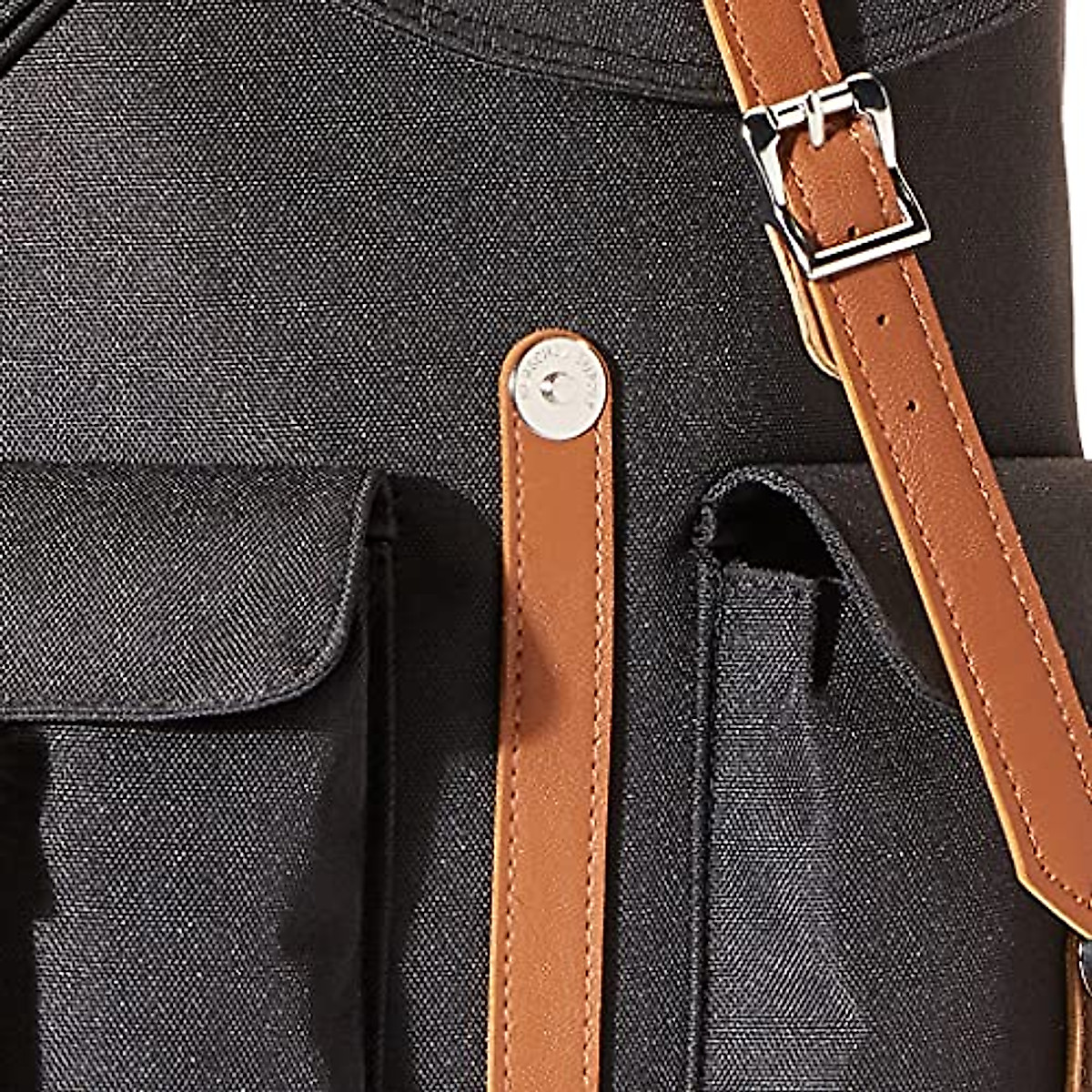 Herschel Dawson Backpack, Black/Tan Synthetic Leather, Classic 20.5L