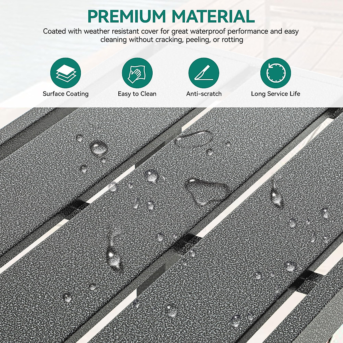 YITAHOME Outdoor Bar Table, 39" Outdoor Patio Bar Table, Weatherproof & Sturdy Bar Height Table for Balcony, Garden, Yard, Poolside, Silver