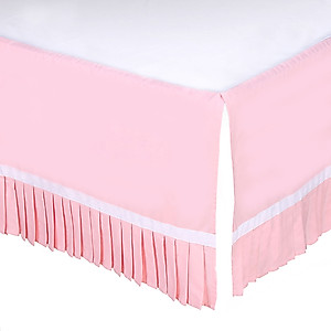 The Peanutshell Pleated Crib Dust Ruffle, Light Coral Pink