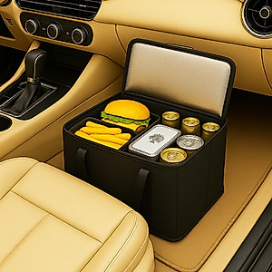 2-Pack, XL-Large Insulated Grocery shopping bags, Black, reusable bag,thermal zipper,Collapsible,tote,cooler,food transport hot and cold,for instacart,camping,Recycled Material delivery groceries