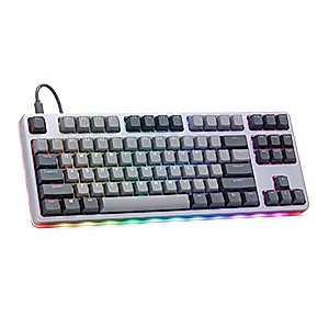 DROP CTRL High-Profile Mechanical Keyboard — Tenkeyless TKL (87 Key) Gaming Keyboard, Hot-Swap Switches, Programmable, Backlit RGB LED, USB-C, Doubleshot PBT, Aluminum (Gray, Cherry MX Brown)