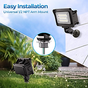 CINOTON 100W LED Canopy Light 2 Pack and 30W LED Flood Light Dusk Till Dawn 1 Pack