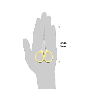 Beaditive Sewing and Embroidery Scissors Set (2 Pc.) Curved and Straight, Sharp, Stainless-Steel Design | Precision Tips, Ergonomic Rubber Handle Grip | Small, Compact DIY Use (Extra Sharp)