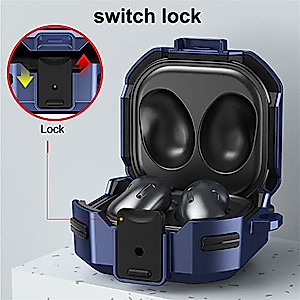CASEVERSE Cases for Samsung Galaxy Buds2 Pro/Buds 2/Buds Pro/Buds Live with Lock, Cool PC Armor Series Shockproof Cover with Keychain for Boys Teens
