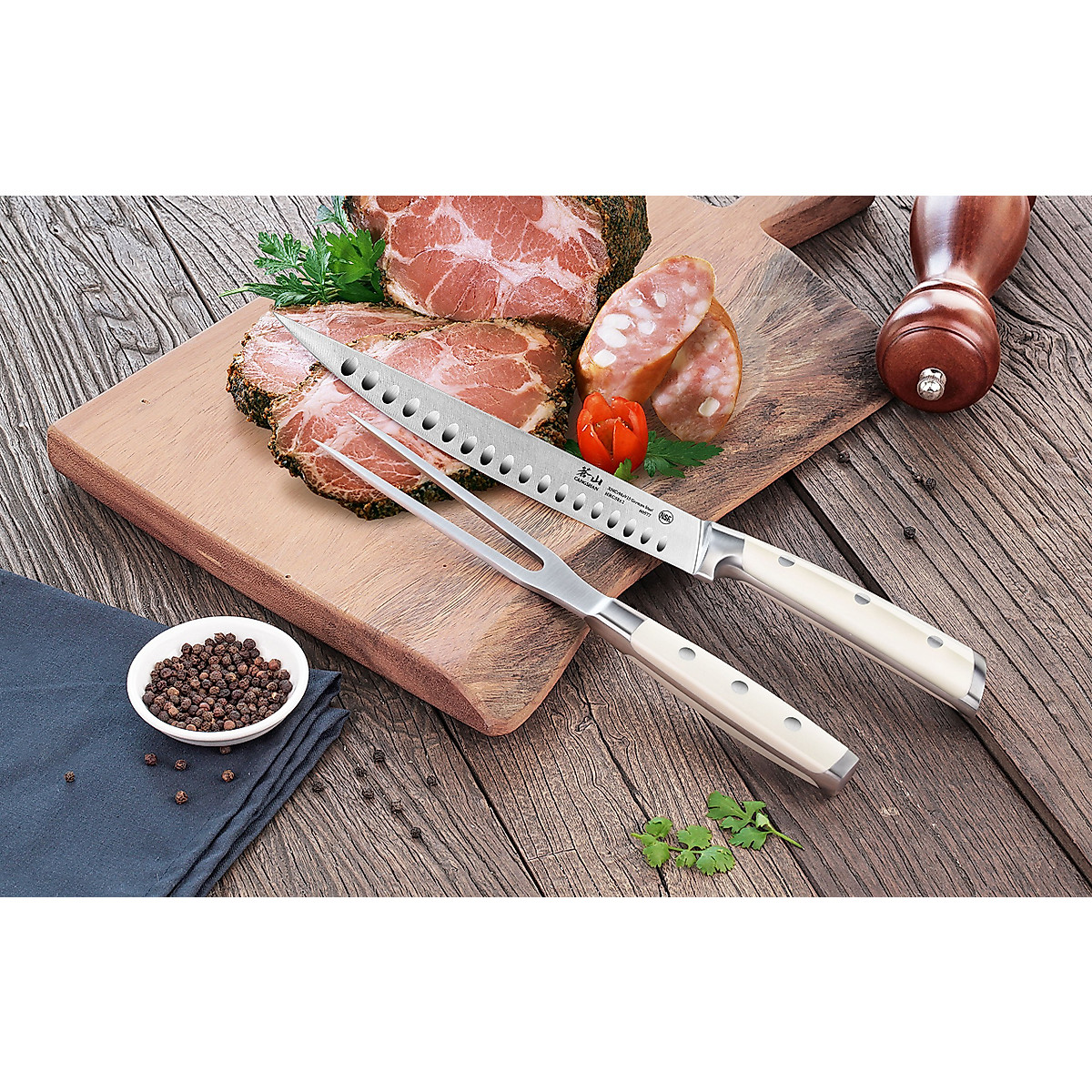 Cangshan S1 Series 61895 German Steel Forged 2-Piece Carving Set, Crème