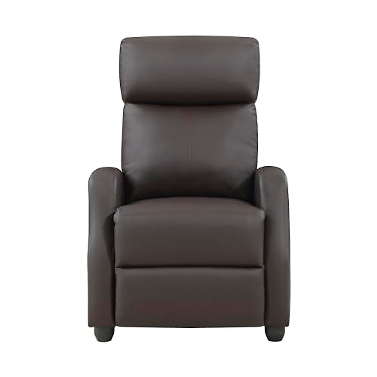 Lexicon Barbal 27" W Faux Leather Push Back Recliner Chair, Dark Brown